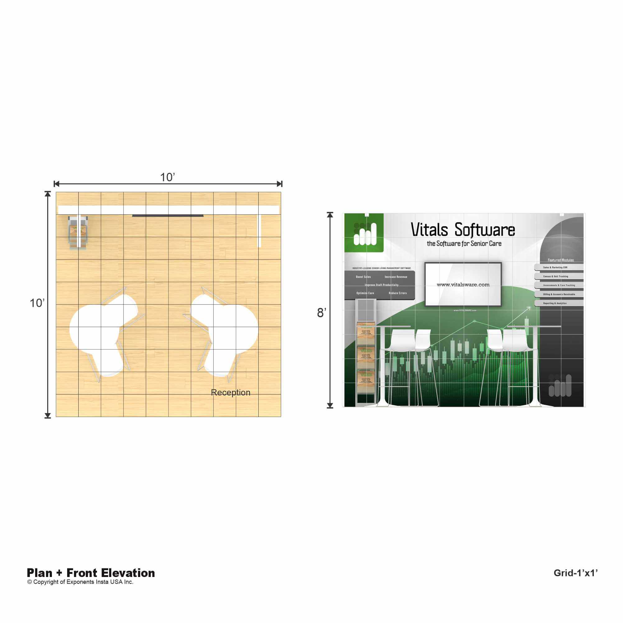 State-of-the-art 10x10 booth rental | STL1010 50