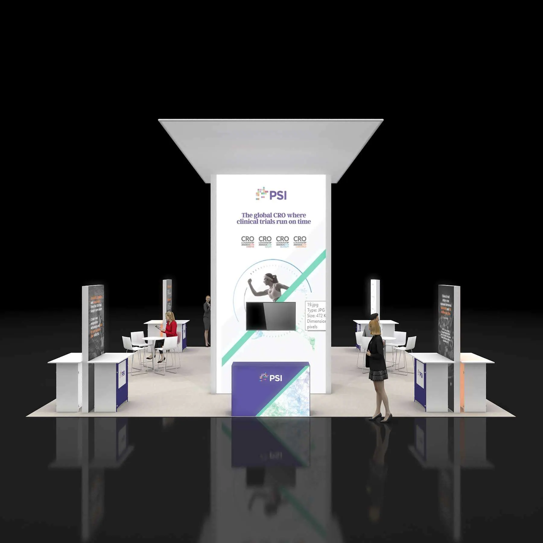 30x30 Exhibit Rental Booth Design | RLU3030 117